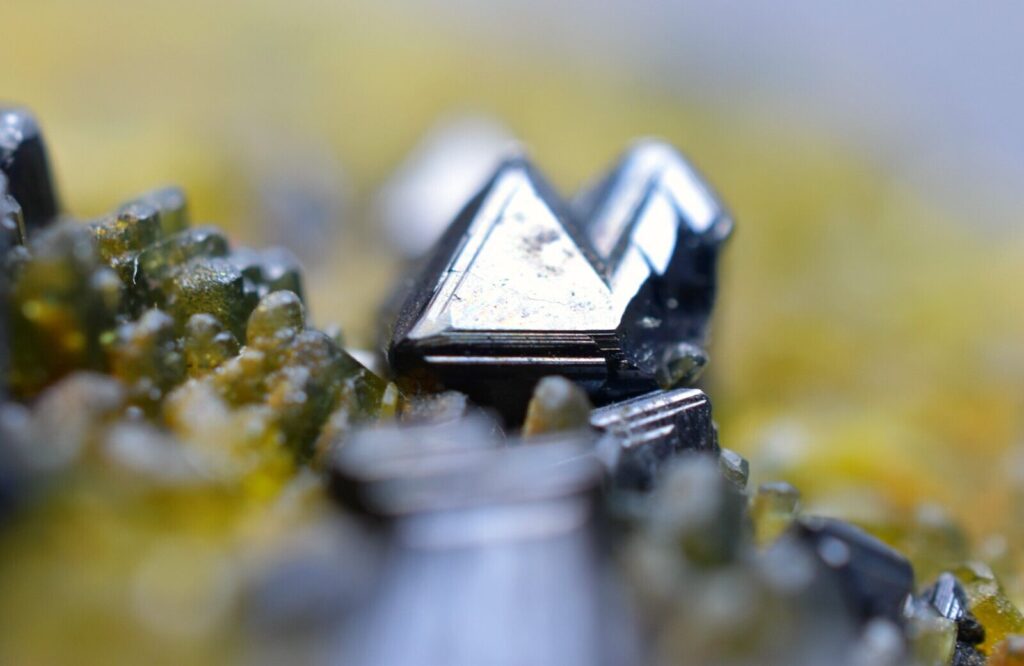 84 GM Extremely Rare Green Vesuvianite & Magnetite Crystals On Matrix ...